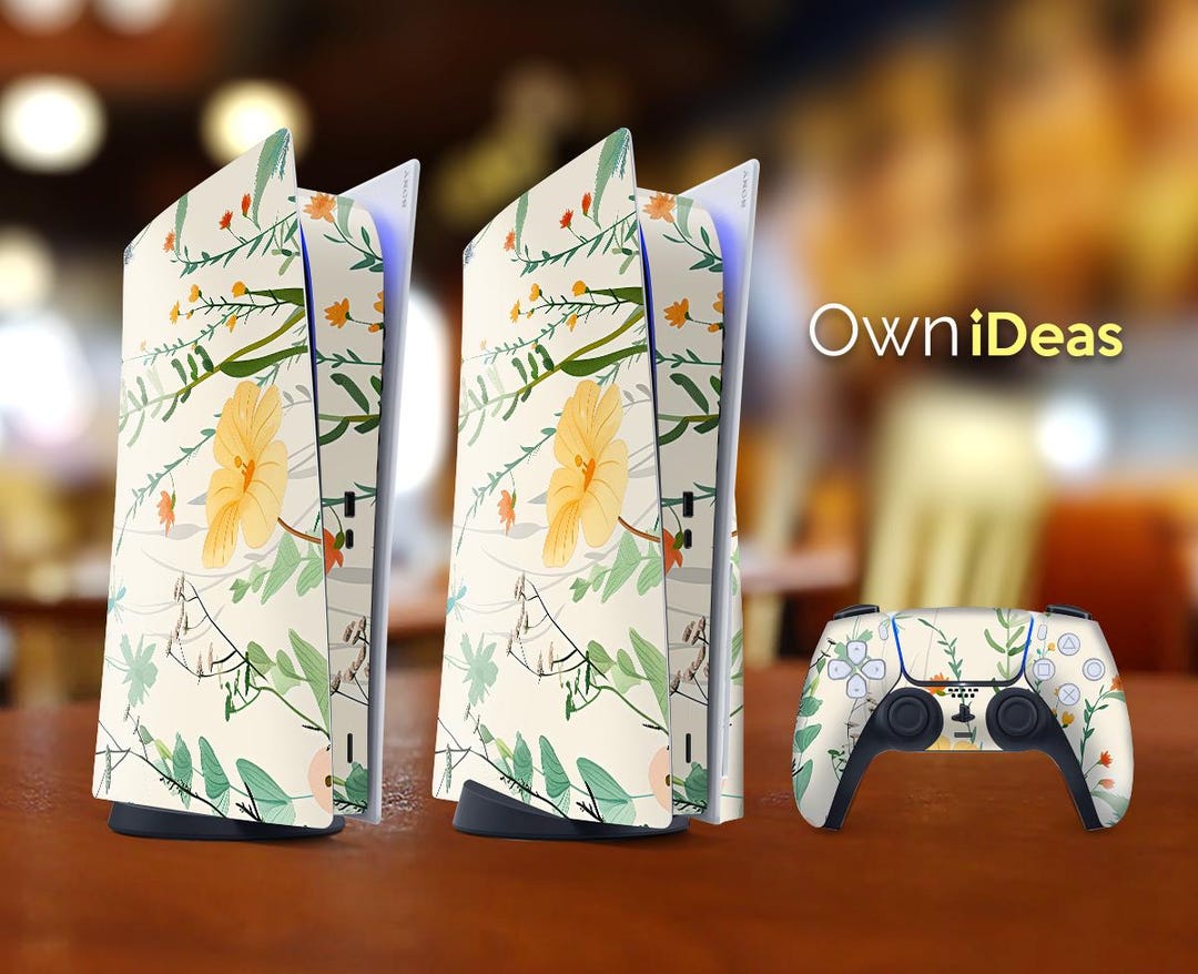 Ps5 Controller Skin Green Lotus Design Customizable Personalized Gift ...