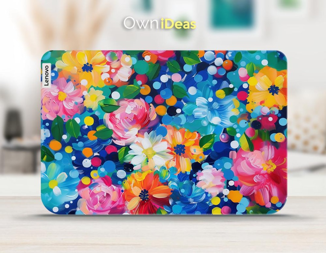 Lenovo Laptop Skin Color Oil Painting Flower Design Personalized Gift ...