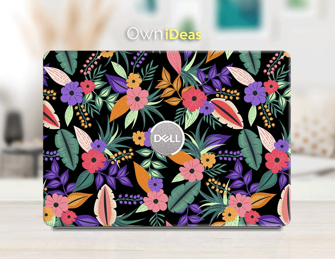 Dell Vinyl Laptop Skin Aesthetic Flower Painting Personalized ...