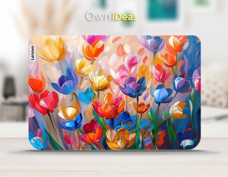 Lenovo Laptop Sticker Colorful Oil Painting Tulip Design Personalized ...