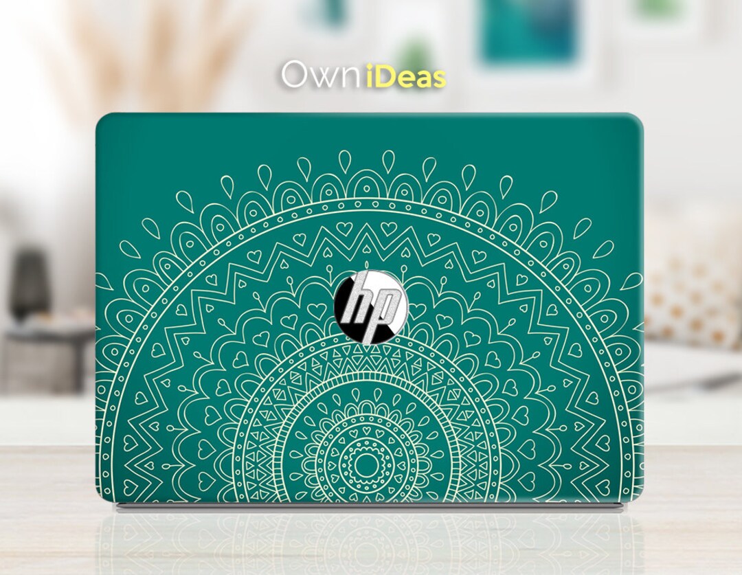 Hp Laptop Skin, Green Mandala Design Personalized Gift, Fits HP Spectre ...