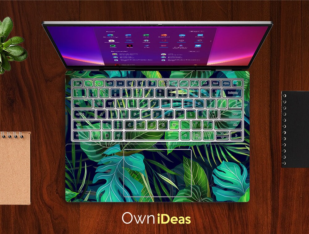 Hp Gaming Laptop Skin Green Leaves Personalized Gift Fits - Etsy