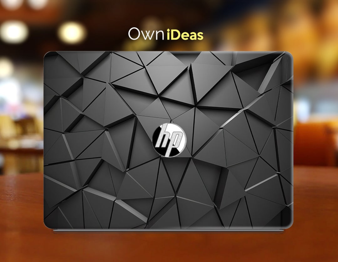 Hp Envy Skin, Black Cool Geometry Texture Personalized Gift for Him ...