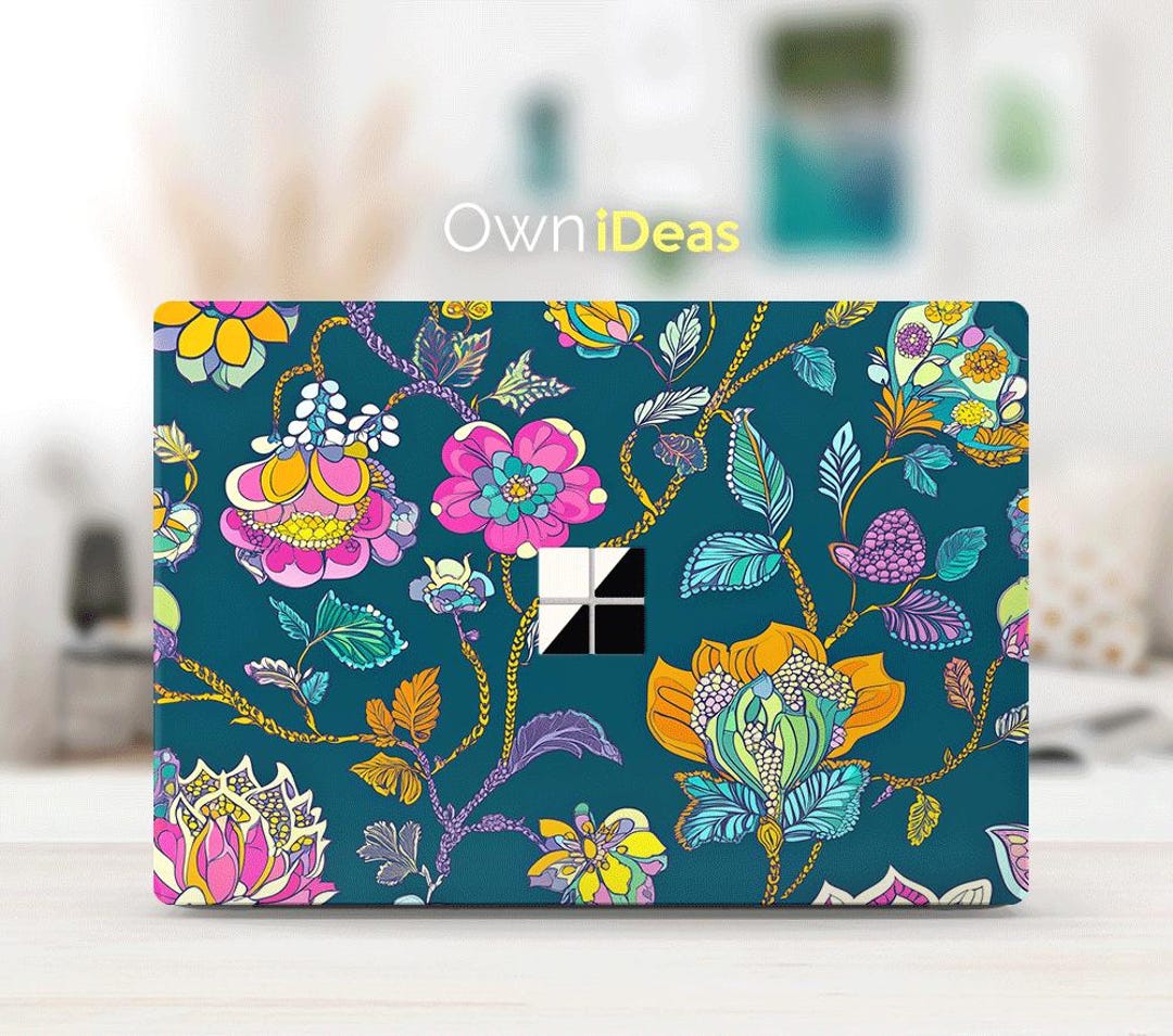 Surface Laptop Decal Unique Flower Design Customizable Personalized ...