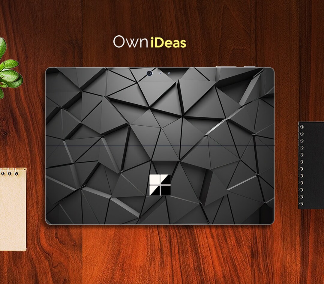 Surface Pro Go Sticker Black Cool Geometry Texture Design Personalized ...