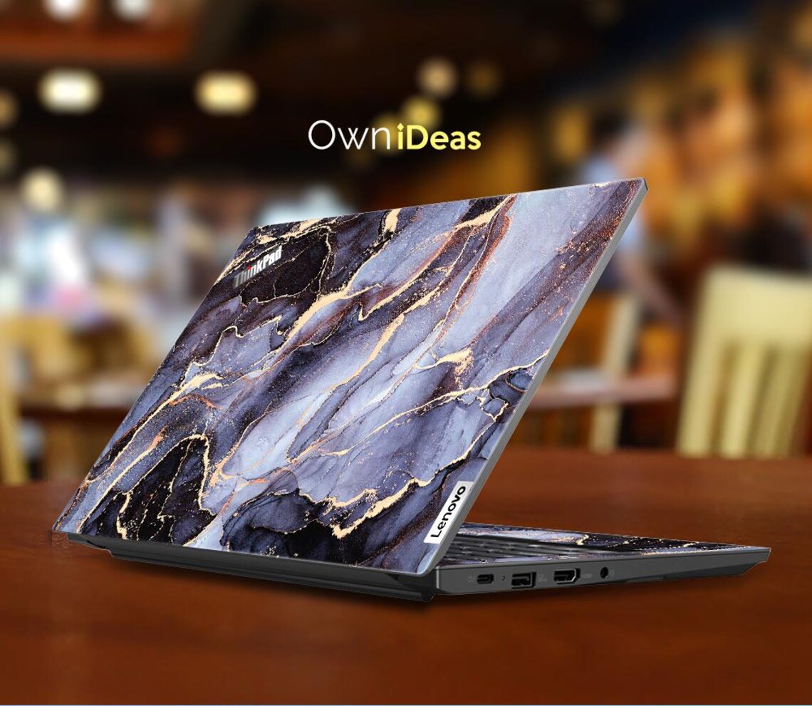 Lenovo Computer Sticker for Laptop Accessories Black Marble Design Cool ...