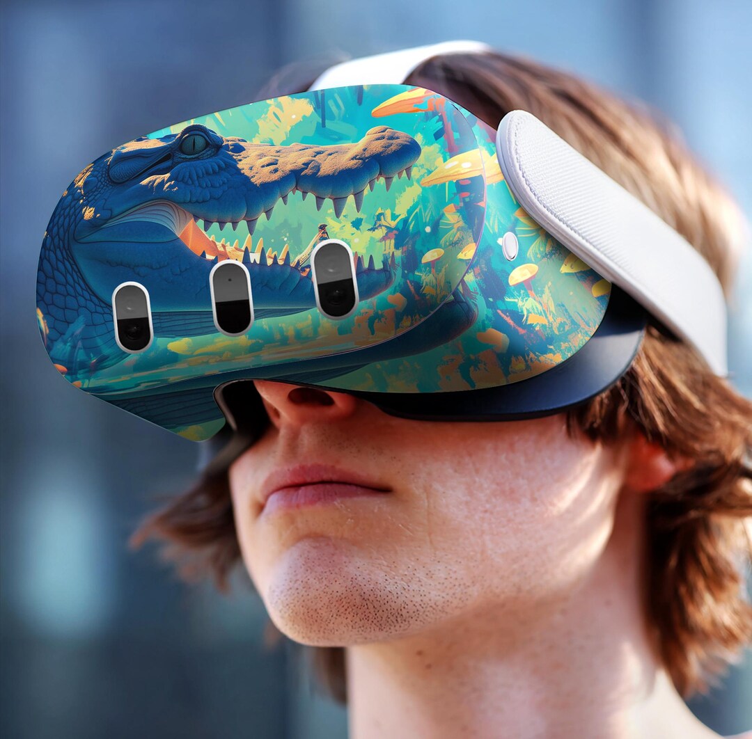 VR Headset Skin Headset Packaging Warrior on the Crocodile Design ...