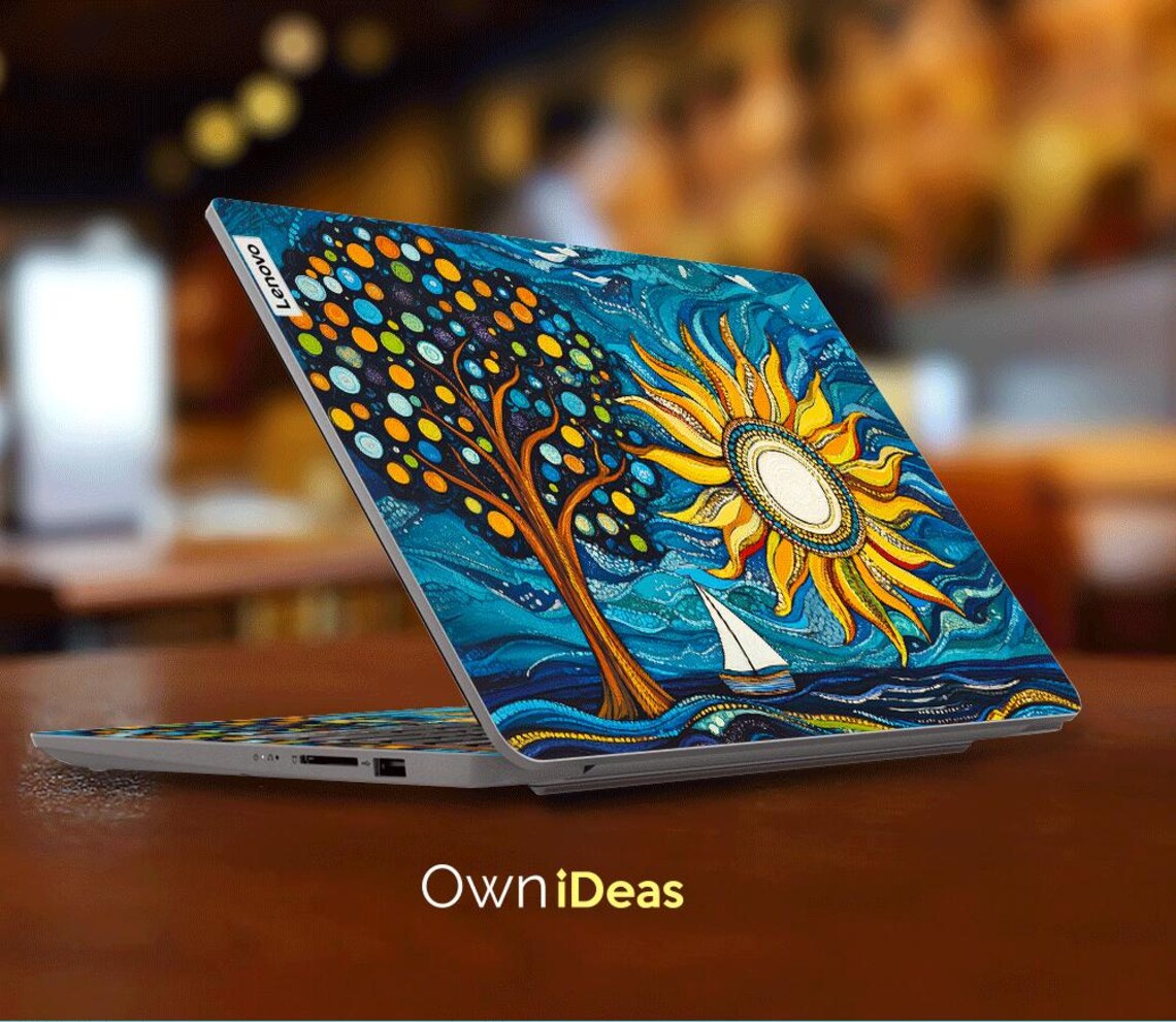 Lenovo Laptop Skin Oil Painting Sun Pattern Vinyl Sticker Personalized ...