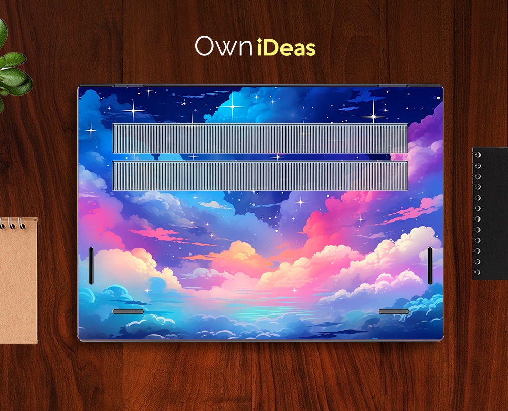 Hp Envy Skin Colorful Cottony Clouds Star Patterns Design Personalized ...