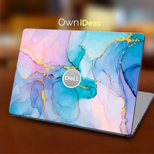 14 Inch Dell Laptop Skin Pink Marble Texture Personalized Customizable ...