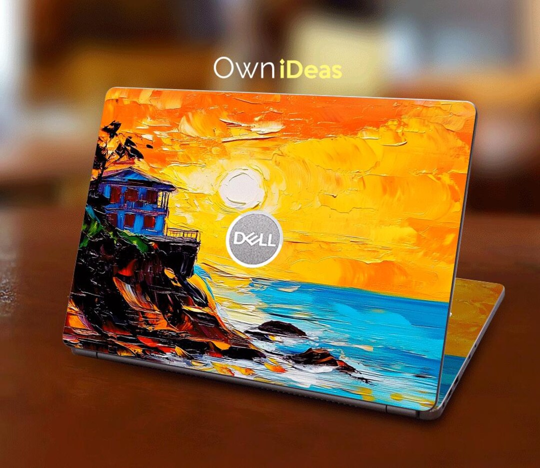 Dell Laptop Decal Seaside Sunset Design Personalized Gift Vinyl Sticker ...
