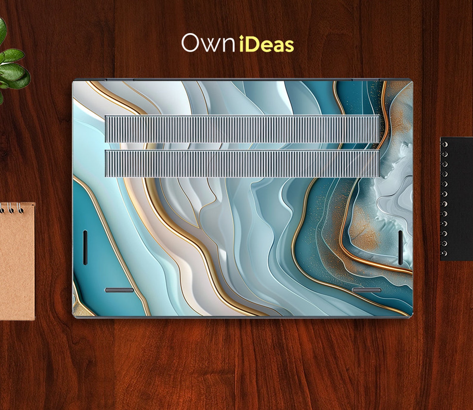 HP Laptop Vinyl Sticker Art Design Blue Texture Design Personalized ...