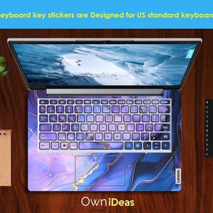 Lenovo Laptop Decal Purple Marble Design Customizable Unique Gift for ...