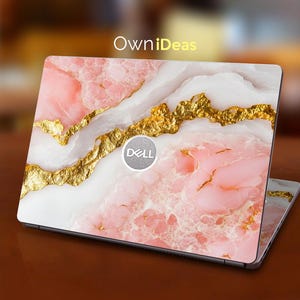 Dell Latitude Laptop Skin Pink White Marble Design Personalized Gift ...