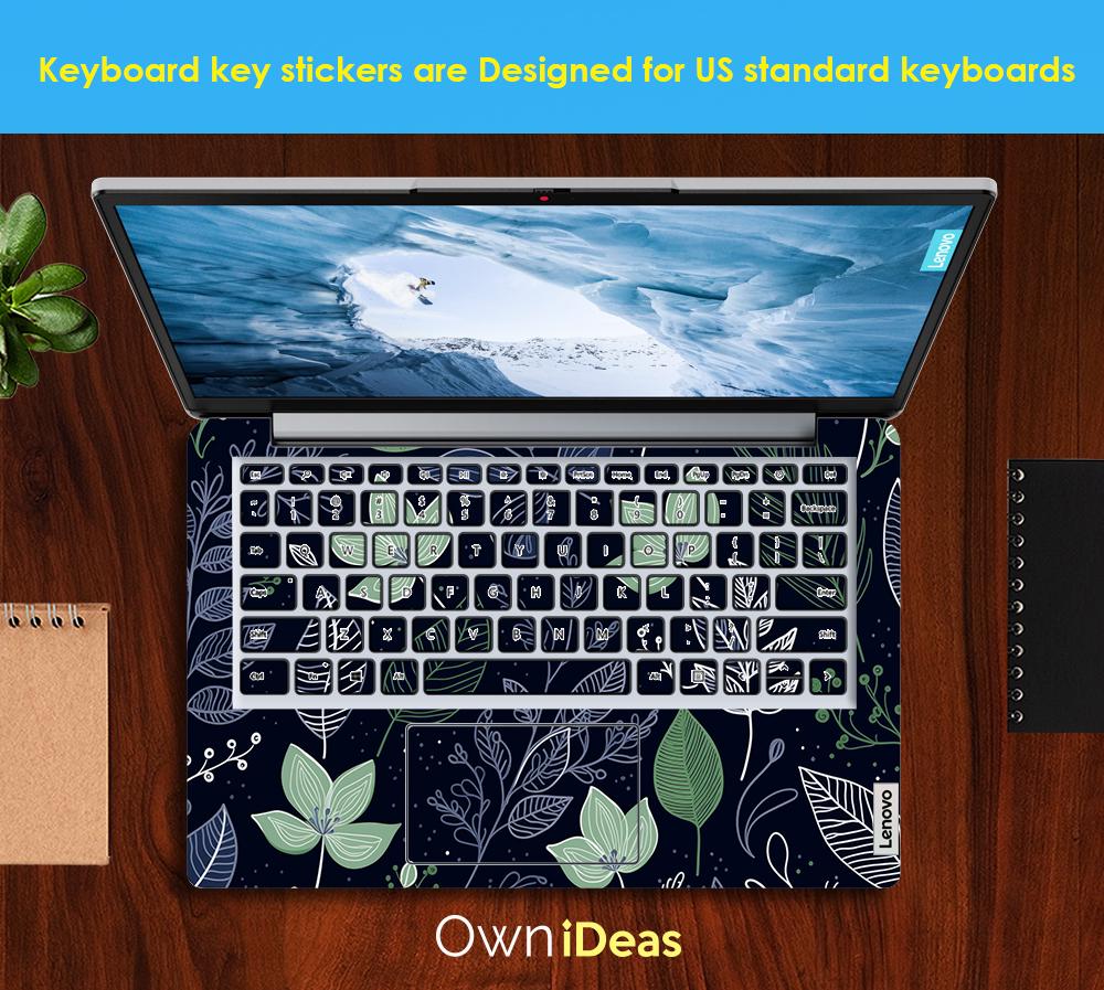 Lenovo Laptop Skin Green Leaf Pattern Design Personalized Gift for Yoga ...