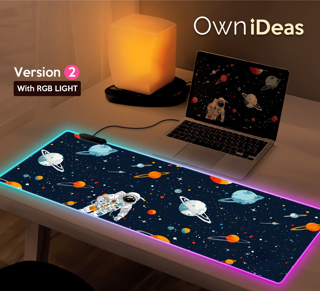 Personalized Office Desk Accessories Astronaut Black Mousemat Custom ...