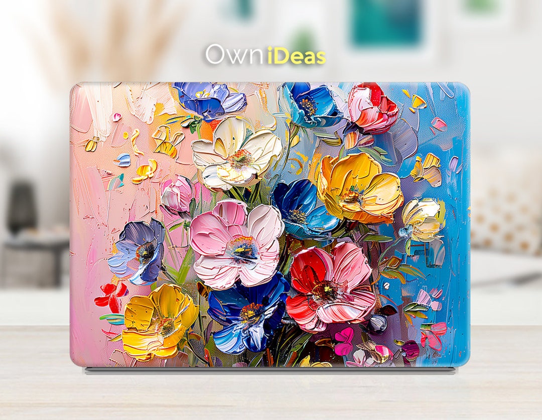 Dell Laptop Skin Vinyl Sticker Unique Oil Painting Flower Design Thank ...