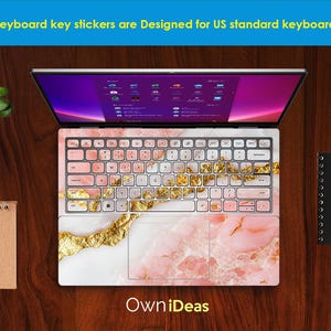 Dell Latitude Laptop Skin Pink White Marble Design Personalized Gift ...