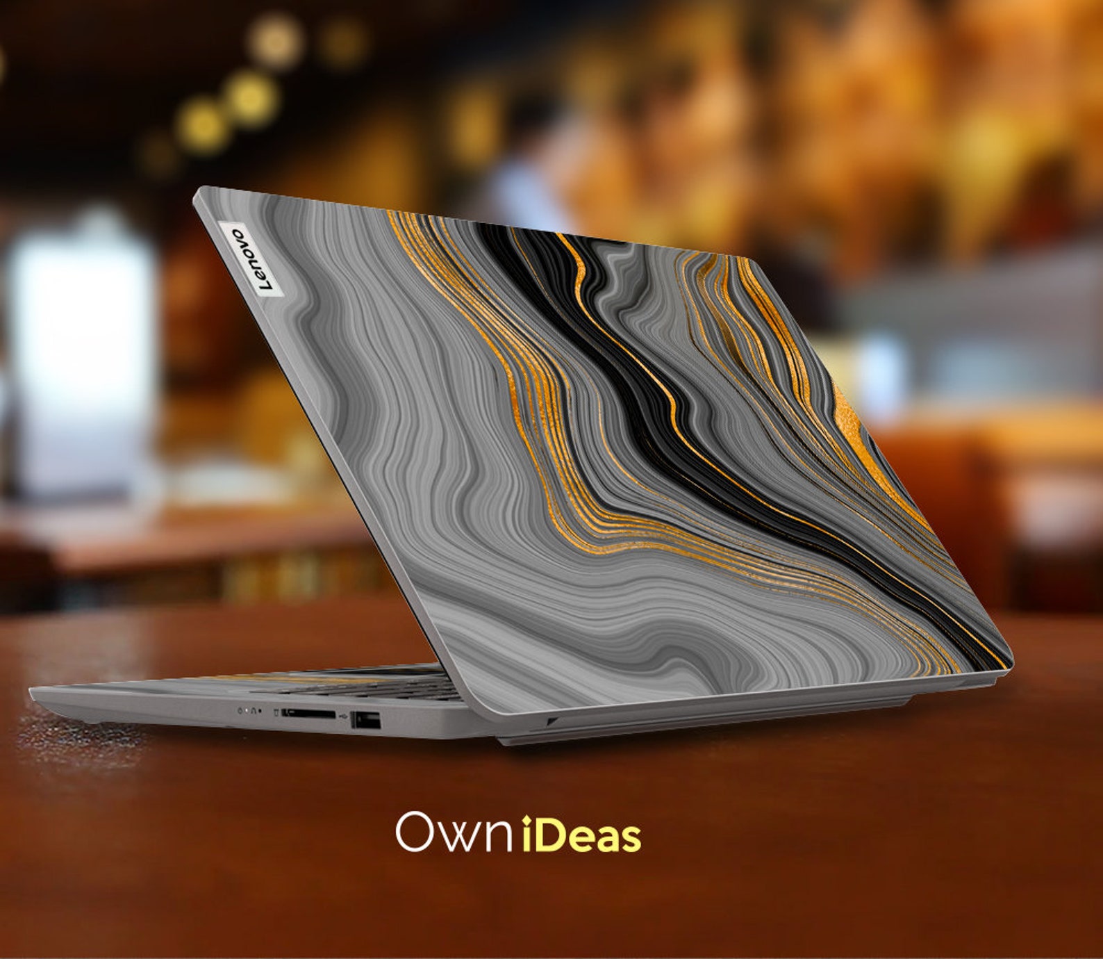 Lenovo Ideapad Flex 5 Skin Abstract Curve Design Personalized ...