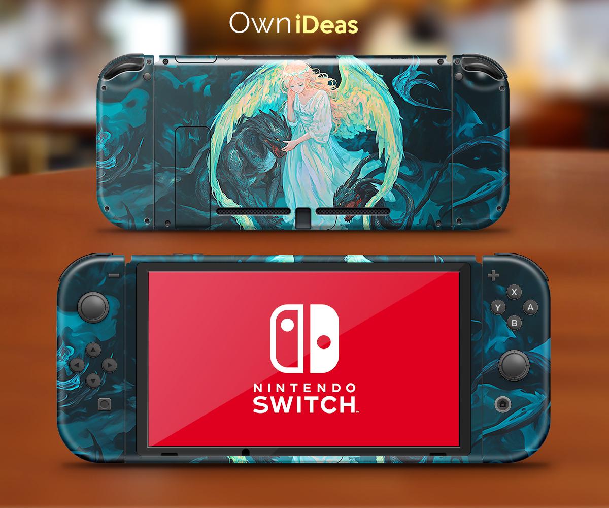 Nintendo Switch Skin Angel and Dragon Design Customizable Pattern ...