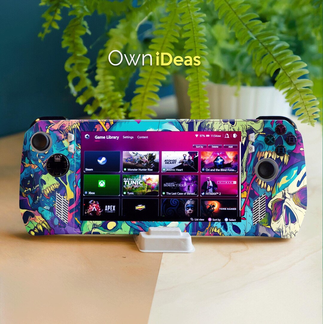 Asus Rog Ally Sticker Skin Decal With Clear Case Neon Nightmare Pattern ...