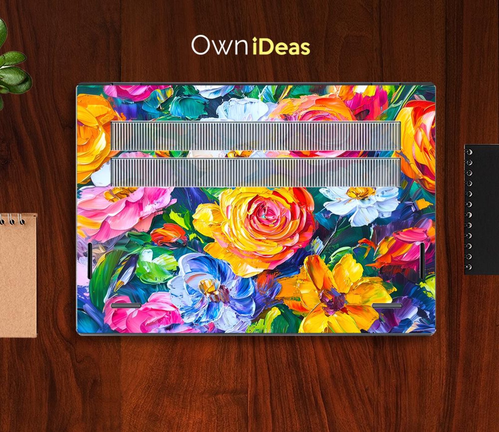 Hp Laptop Skin Colorful Oil Painting Flower Design Personalized Gift ...