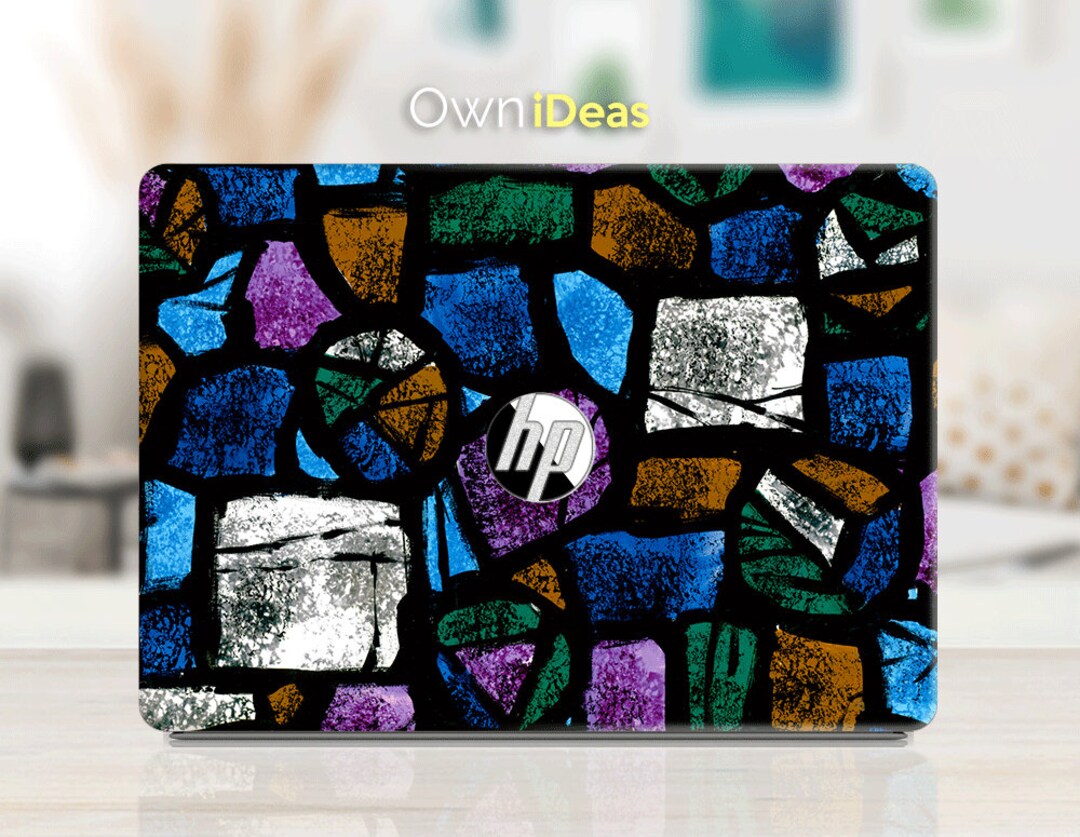 Hp Laptop Skin Abstract Dark Style Square Grid Design Stickers ...