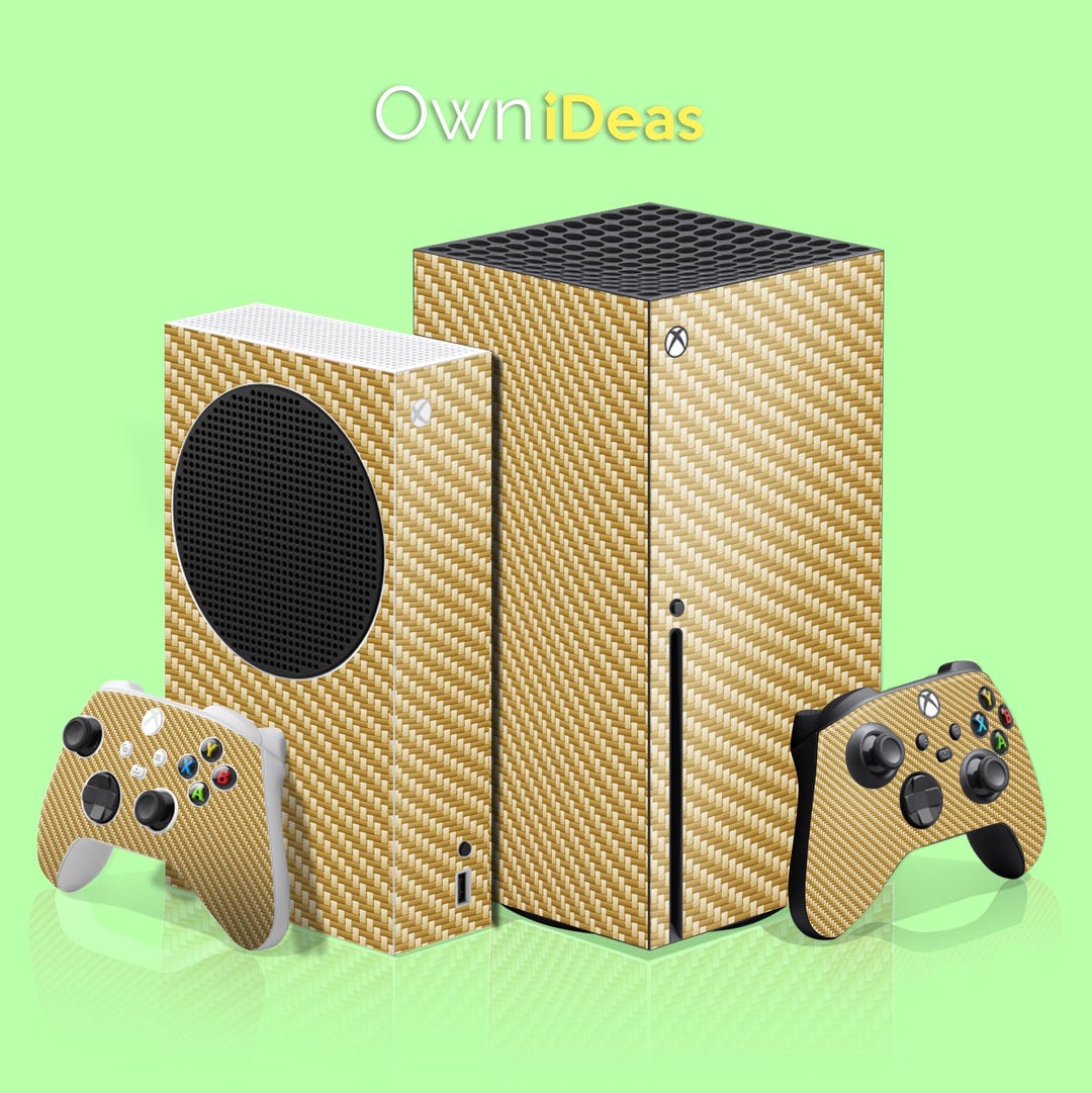 Xbox Console Sticker Fiber Gold Design for Brother for Xbox Series X ...