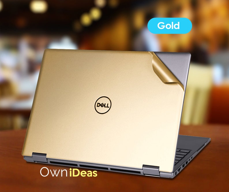 Dell Laptop Skin Unique Gifts Fiber Matt Leather Black Gold Rose Silver ...