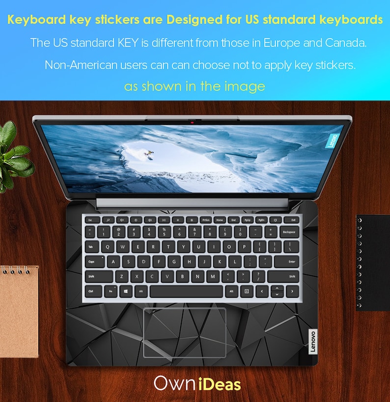 Lenovo Yoga Laptop Thinkpad Sticker Black Geometry Design Personalized ...