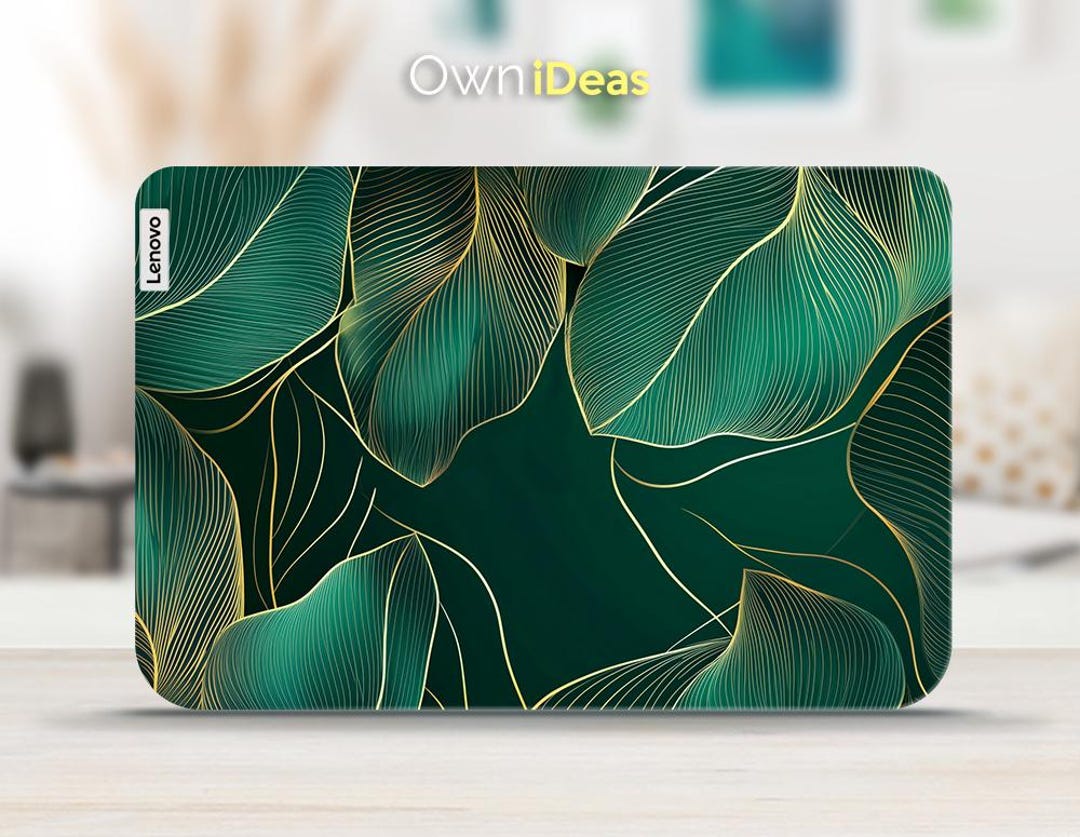 Lenovo Laptop Protective Sticker Green Leaf Pattern Vinyl Sticker for ...