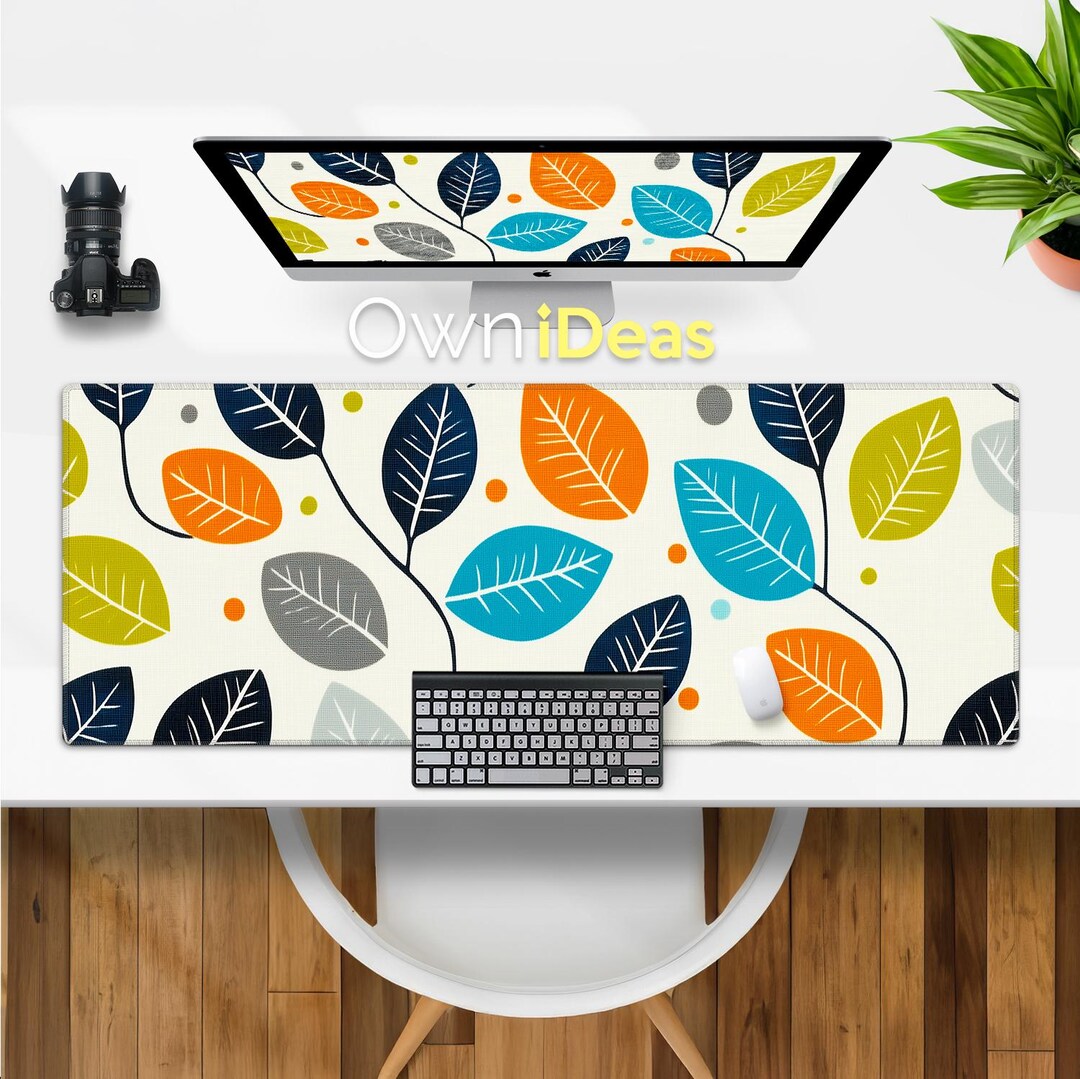 Leaf Desk Mat Gift for Colleagues Aesthetic Design Office Accessory Pad ...