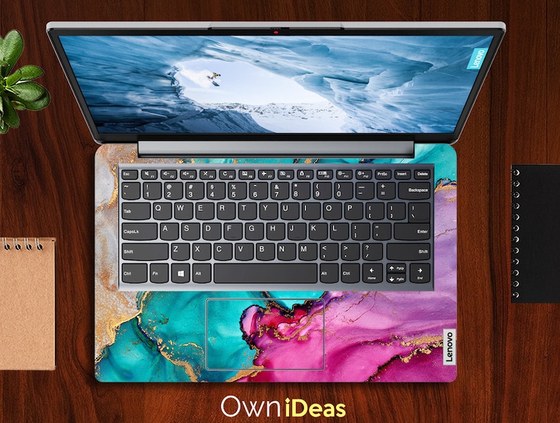 Lenovo Laptop Skin Colored Marble Design Personalized Customizable Gift ...
