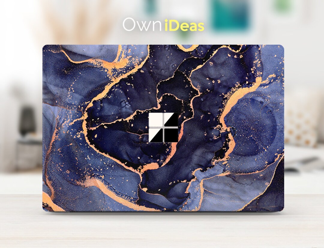 Surface Book Laptop Skin Blue Marble Design Customizable Personalized ...