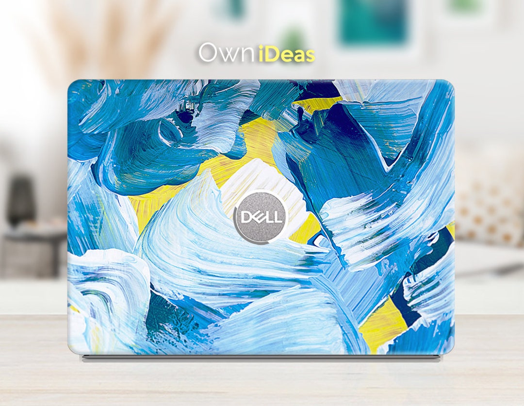 Latitude Laptop Skins, Blue Abstract Oil Painting Personalized ...