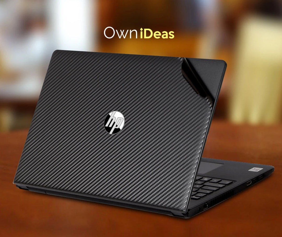 HP Laptop Skin Fiber Black Solid Color Personalized Individualized Gift ...