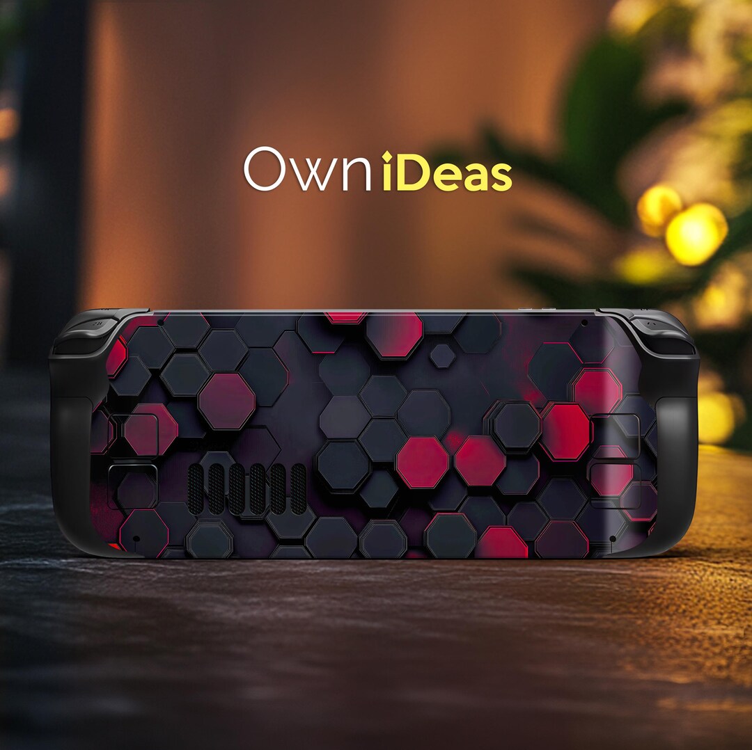 Steam Deck Clear Case Steam Skin Red Geometric Design Vinyl Sticker for ...