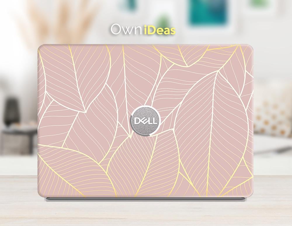 Dell Laptop Decal Aesthetic Pink Leaf Design Personalized Gift Custom ...