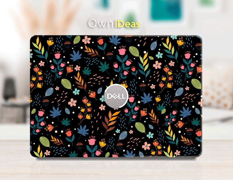Dell Skin Vinyl Wrap Skin Flower Painting Personalized Customizable ...
