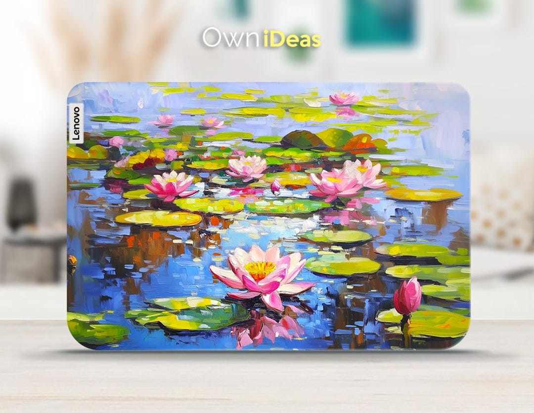 Lenovo Laptop Sticker Cute Pink Lotus Design Personalized Gift for Yoga ...