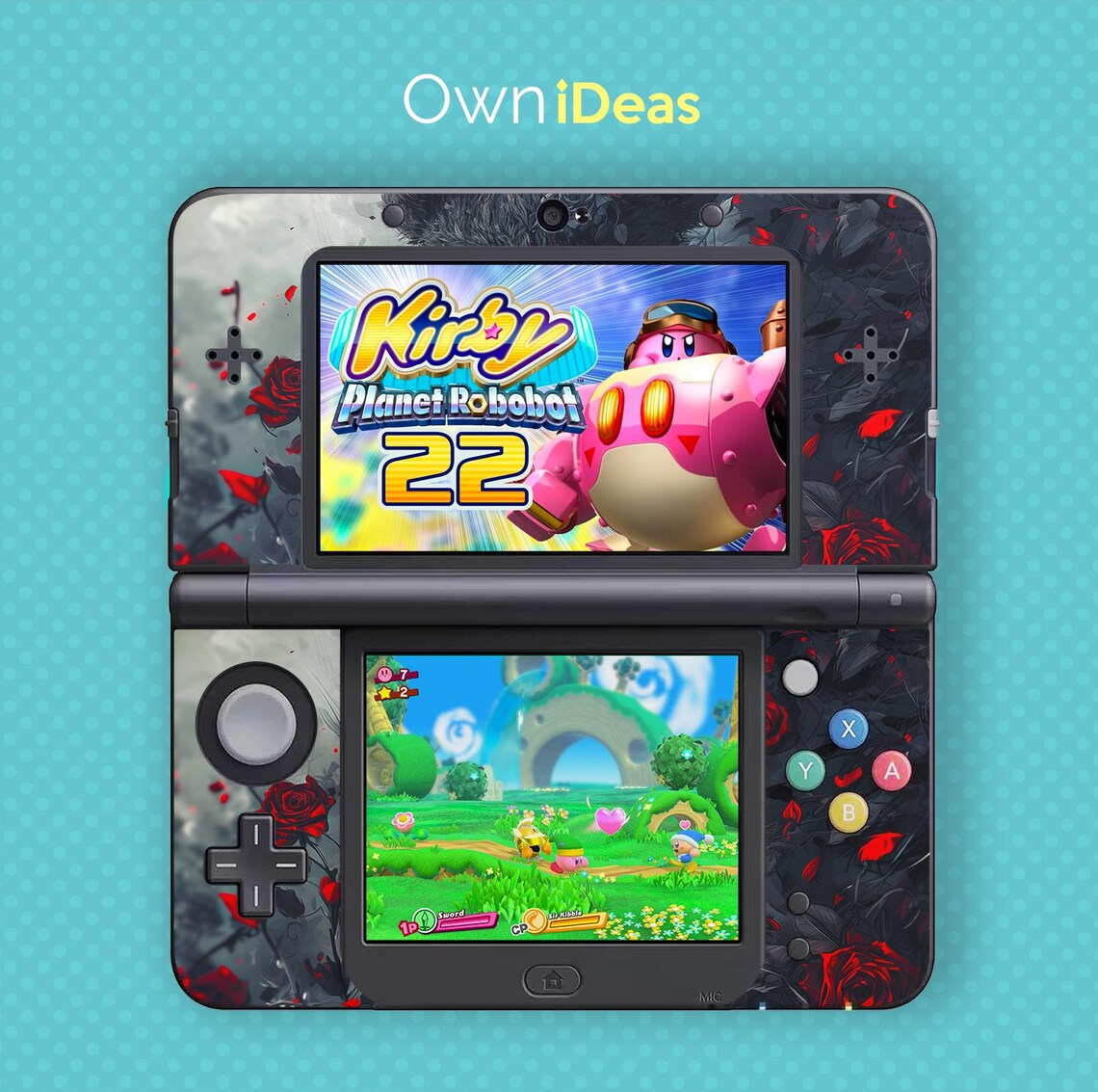 Custom Nintendo 3ds Xl Skin With Clear Case Dark Rose Bear Design ...