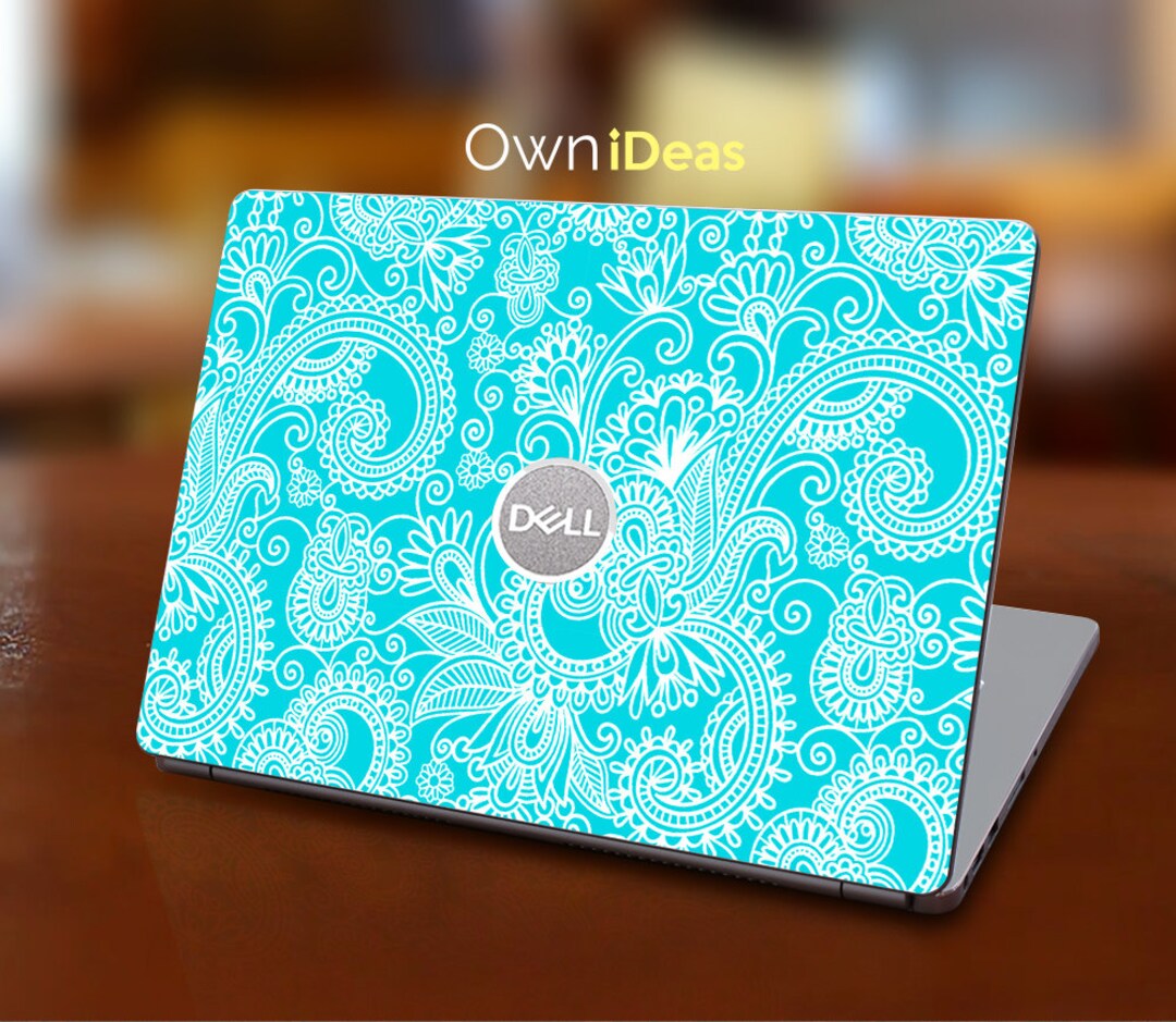 Dell Latitude Laptop Skin, Blue Flowers Design, Personalized Gift, Fits ...