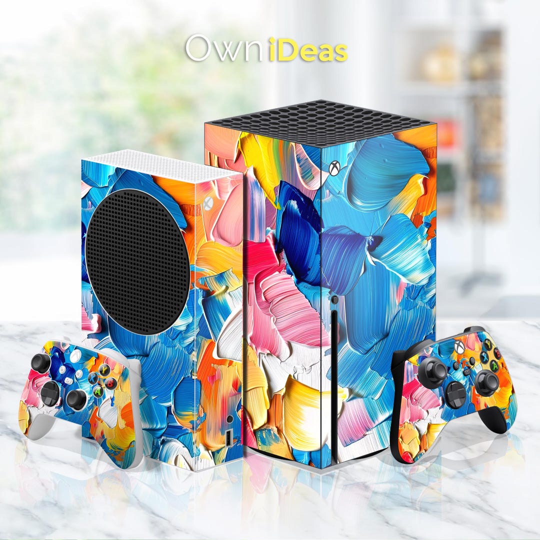 Xbox Series Full Cover Skin Colorful Oil Painting Design Vinyl Sticker ...
