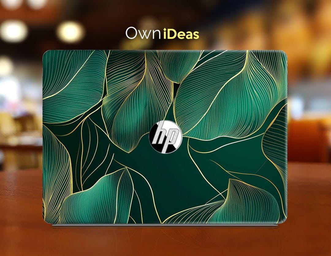 HP Laptop Sticker Green Leaf Design Personalized Gift Vinyl Sticker for ...