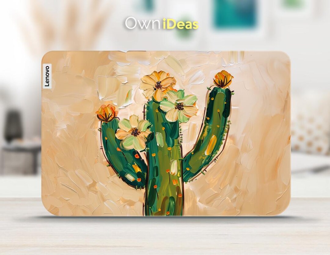 Lenovo Laptop Sticker Oil Painting Style Cactus Design Personalized ...