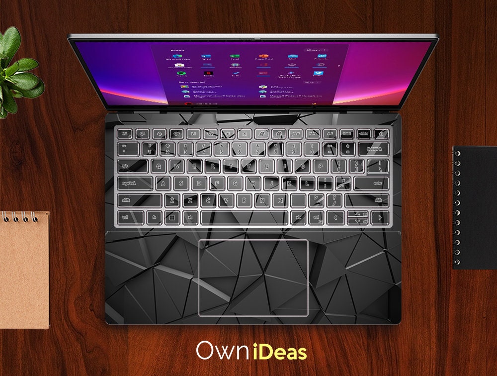 Dell Latitude Skin 2-in-1 Laptop Black Geometric Pattern Unique ...