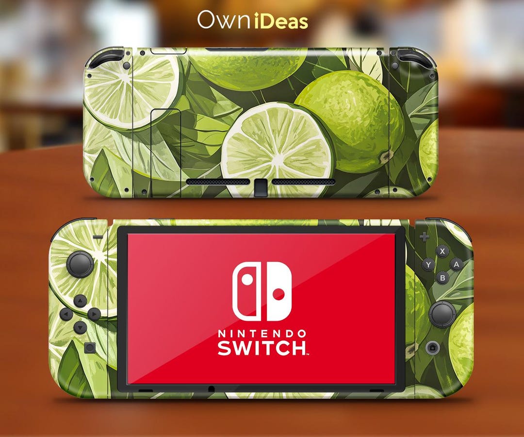 Custom Nintendo Switch Skin Green Lemon Design Personalized Gift for ...