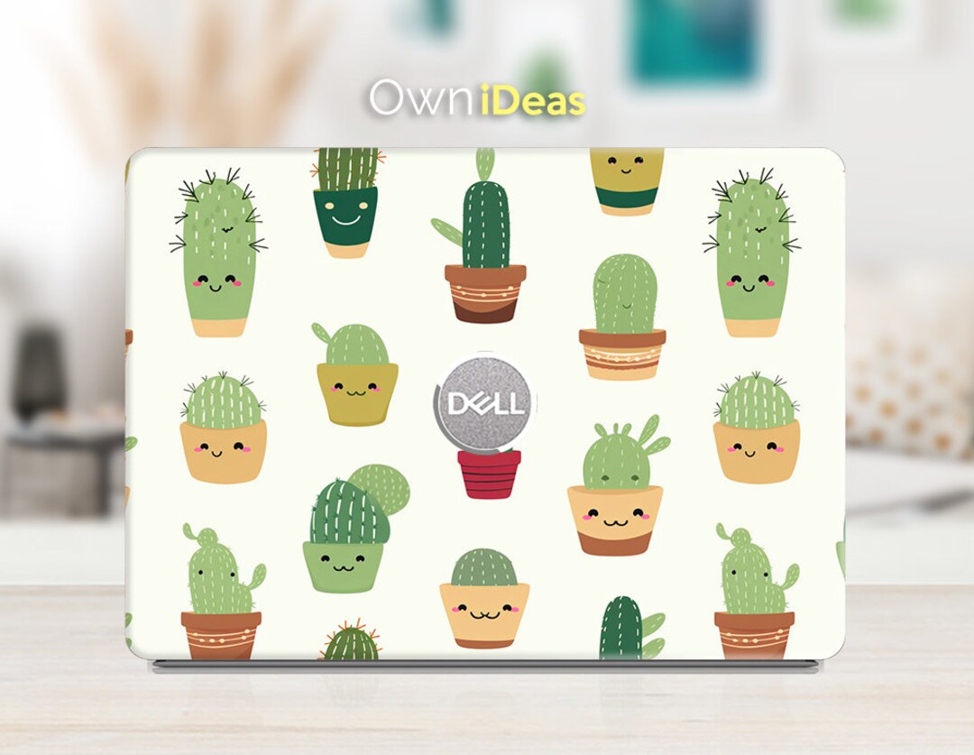 Dell Stickers Unique Blooming Cactus Design Personalised Gift Custom ...