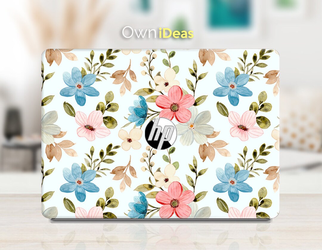 Hp Laptop Portable Skin Custom Vinyl Decal Floral Design Personalized ...