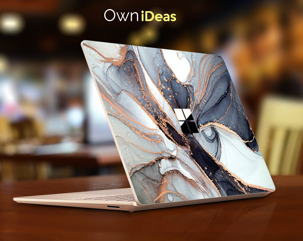 Surface Book Skin, Black Marble Texture Customizable Personalized Gifts ...